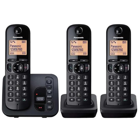 Aparelho de Telefone Panasonic KX-TGC223LCB Bina / Sem Fio no Paraguai - ComprasParaguai.com.br
