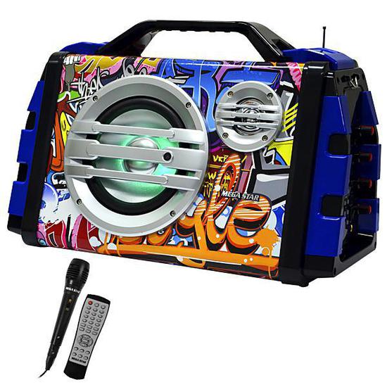 Caixa de Som Mega Star HY-K98BT SD / USB / Bluetooth / Karaokê no ...