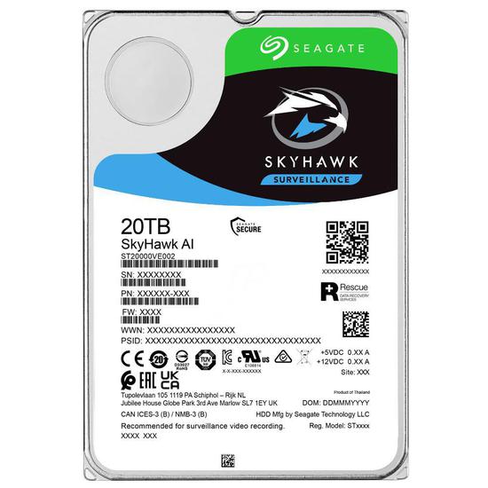HD Seagate SkyHawk AI Surveillance ST20000VE002 20TB 3.5" 7200RPM 256MB ...