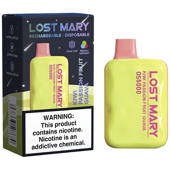Vaper Descartável Elfbar Lost Mary OS5000 Kiwi Passion Fruit Guava 5000 Puffs no Paraguai ...
