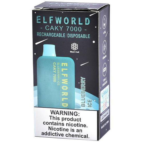 Vaper Descartável Elfworld Caky Blueberry Ice 7000 Puffs no Paraguai - ComprasParaguai.com.br