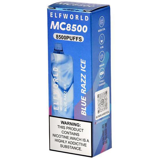 Vaper Descartável Elfworld MC8500 Blue Razz Ice 8500 Puffs no Paraguai - ComprasParaguai.com.br