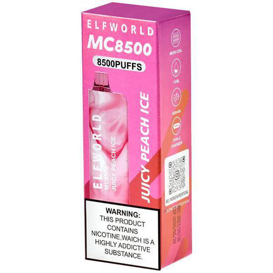Vaper Descartável Elfworld MC8500 Juicy Peach Ice 8500 Puffs no Paraguai - ComprasParaguai.com.br
