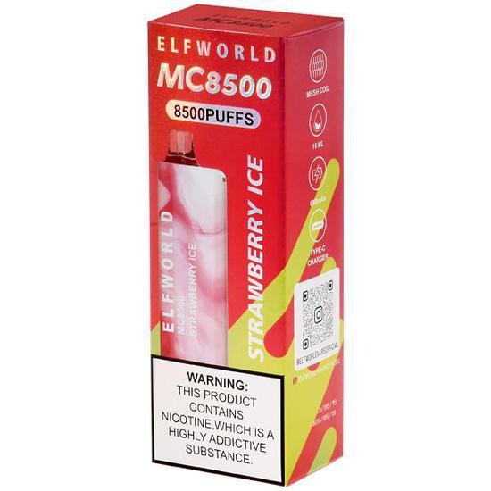 Vaper Descartável Elfworld MC8500 Strawberry Ice 8500 Puffs no Paraguai - ComprasParaguai.com.br