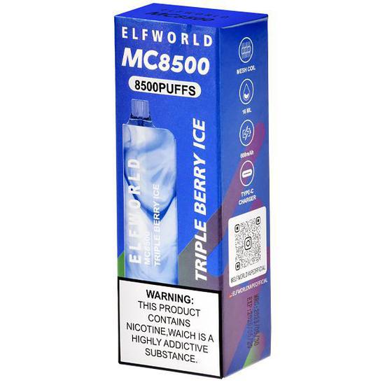 Vaper Descartável Elfworld MC8500 Triple Berry Ice 8500 Puffs no Paraguai | Compras Paraguai
