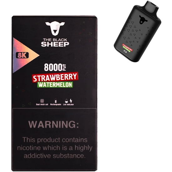Vaper Descartável The Black Sheep 8K Strawberry Watermelon 8000 Puffs ...