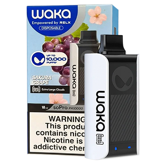 Vaper Descartável Waka soPro PA10000 Sakura Grape 10000 Puffs no ...