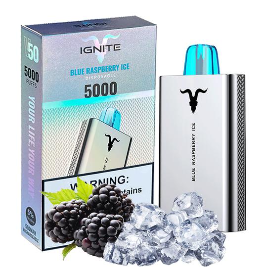 Vape Descartavel Ignite V50 5000 Puffs com 5% Nicotina - Blue Raspberry ...