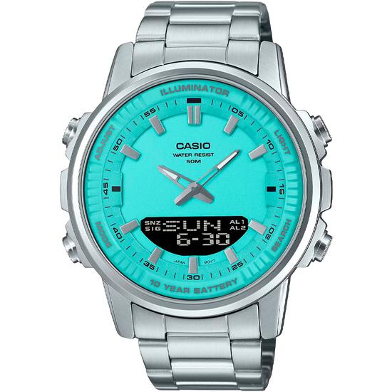 Relogio Masculino Casio AMW-880D-2A2VDF - Prata/Verde Aqua na loja Roma ...